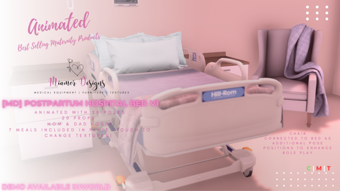 Second Life Marketplace - [MD] Postpartum Hospital Bed v1
